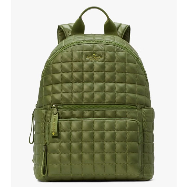 KATE SPADE CAMDEN QUILTED LARGE BACKPACK BLACK KH404 GREEN ...