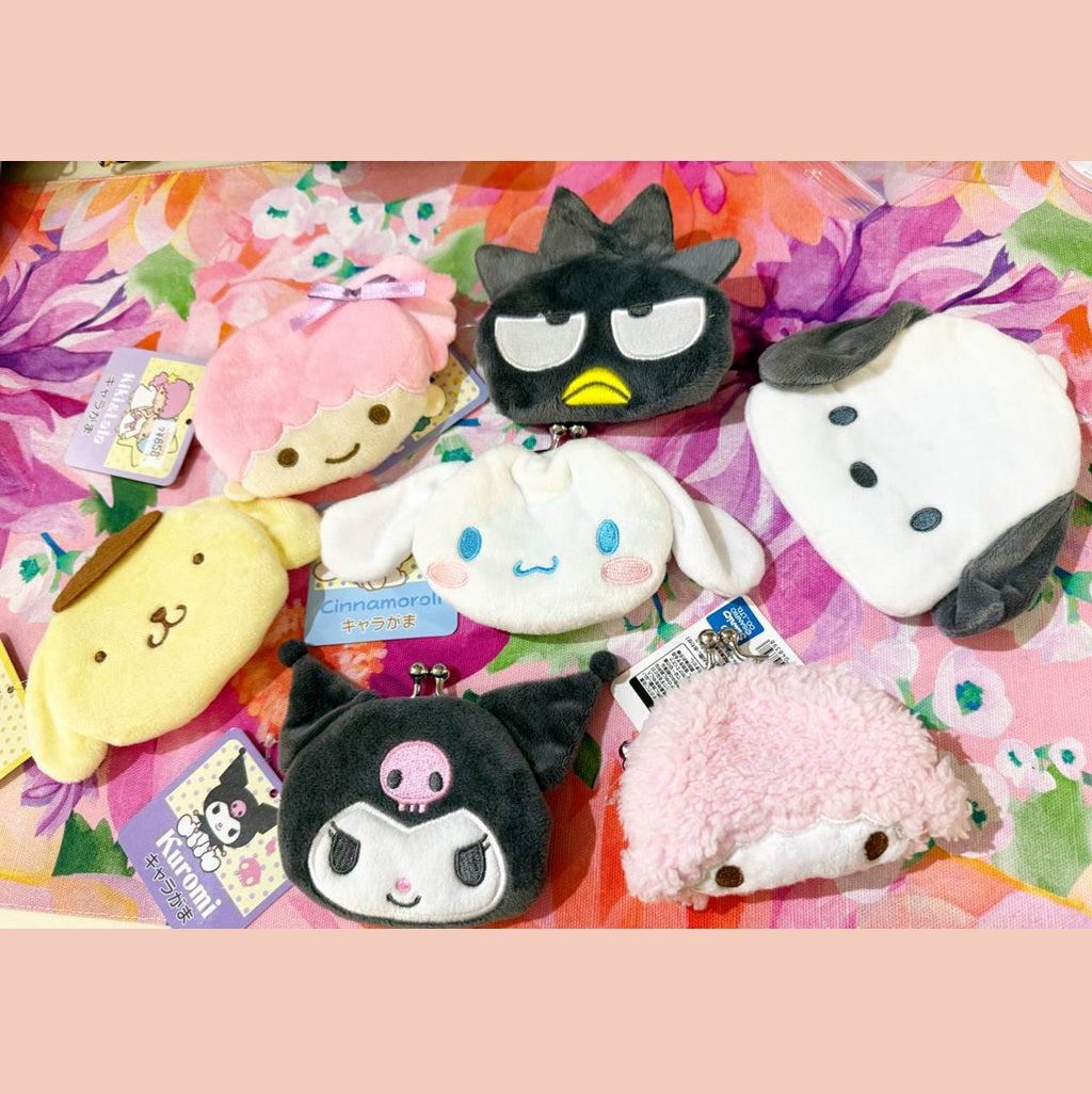 SANRIO PLUSH FACE COIN PURSE KISSLOCK CARAGAMA POUCH SMALL CASE - CINN ...