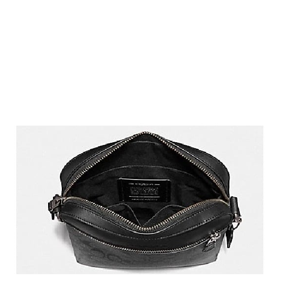 COACH HOUSTON FLIGHT BAG IN F73336 4010 BLACK SIGNATURE CANVAS CHARCOA ...