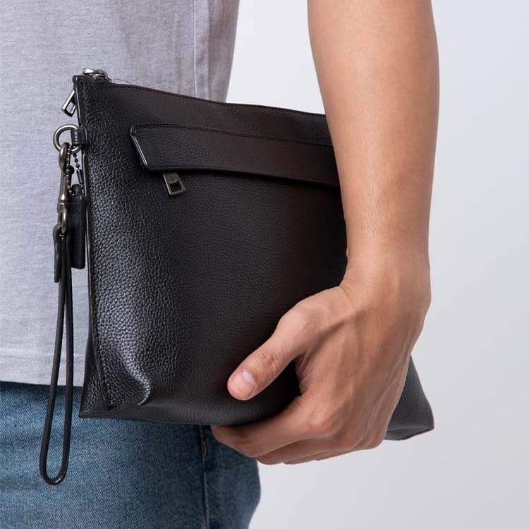 COACH CARRYALL POUCH IN SIGNATURE CANVAS F28614 BLACK FULL LEATHER 286 ...